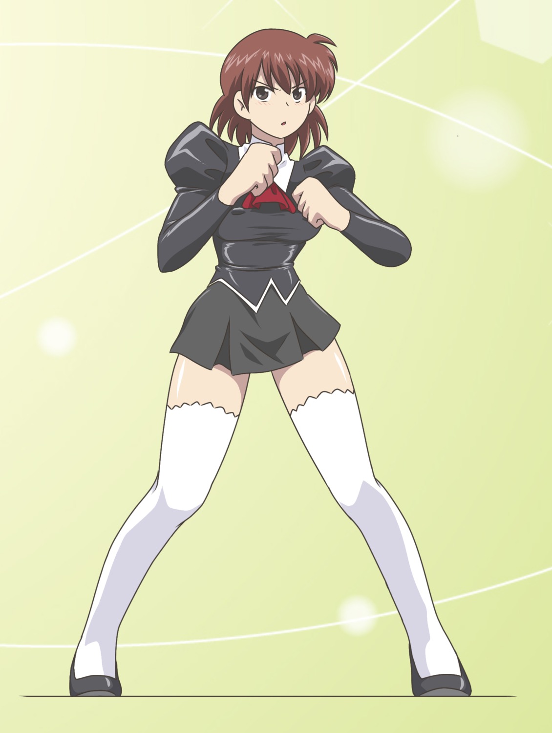 kuroyoshi agent aika aika (series) black delmo sae (agent aika) thighhighs uniform | #861008 ...